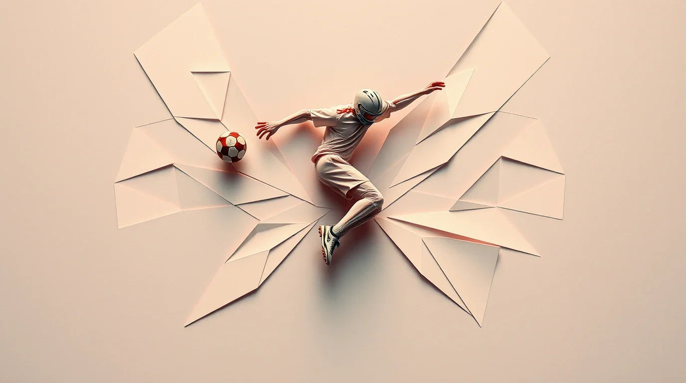 Minimalist Origami Football Player – 4K Wallpaper – Color N Joy